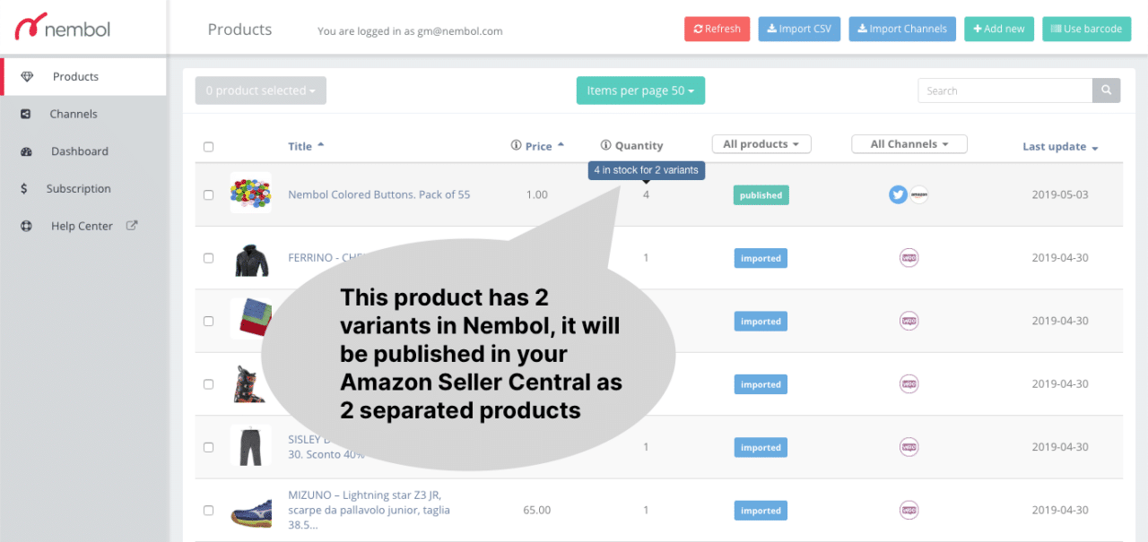 How to create product variations on Amazon - Nembol