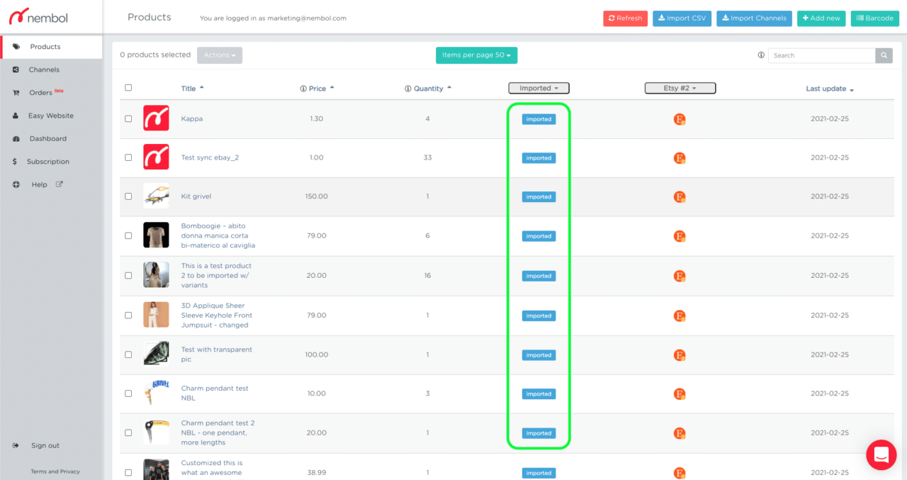 Cross listing on eBay, Etsy, Shopify, Amazon - Nembol
