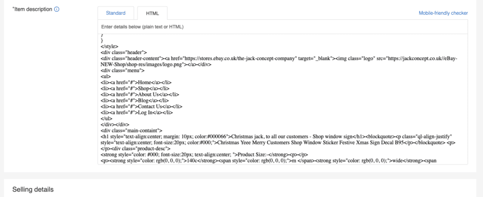 eBay selling templates vs HTML description templates - Nembol
