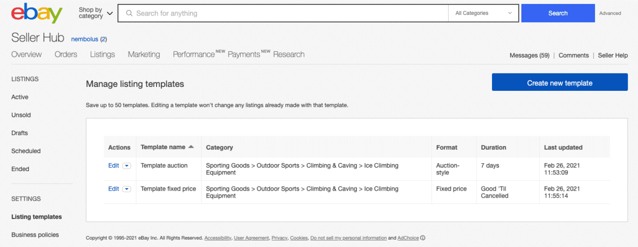 eBay selling templates vs HTML description templates - Nembol
