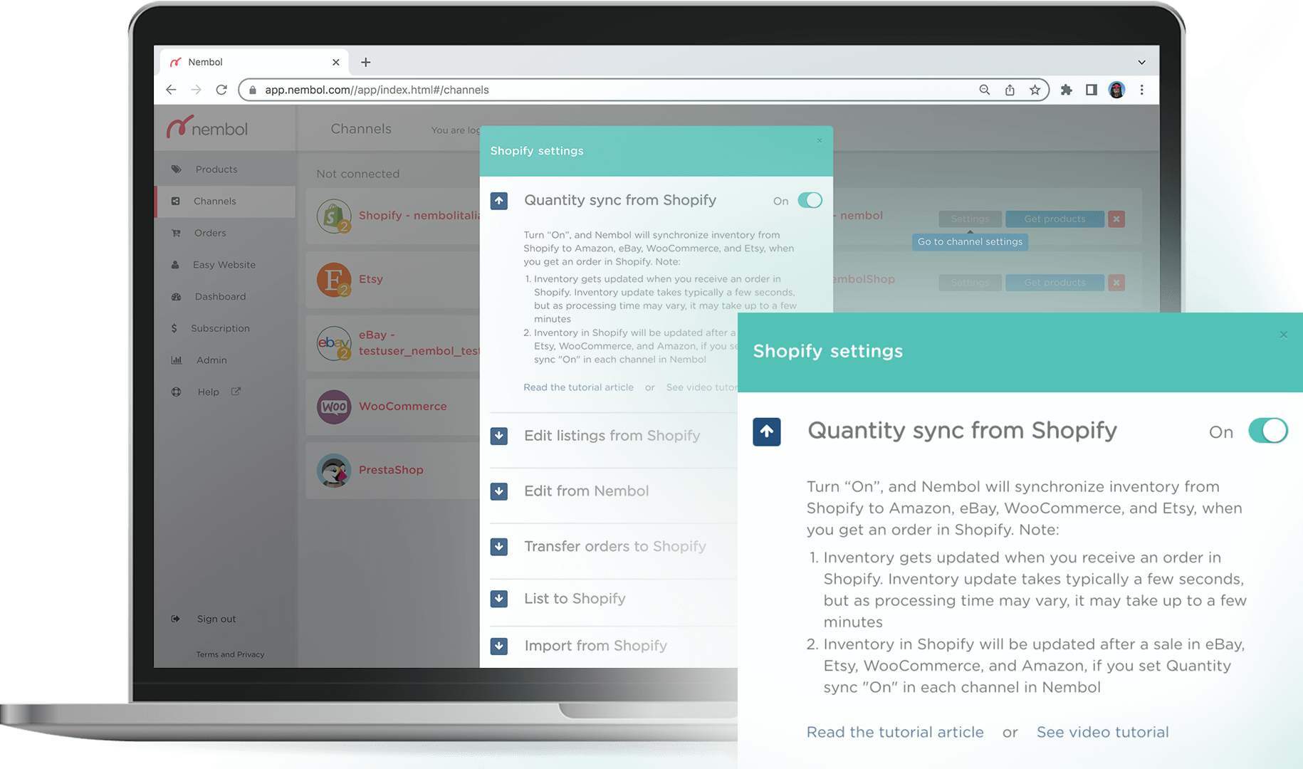 Shopify inventory management and listing software - Nembol