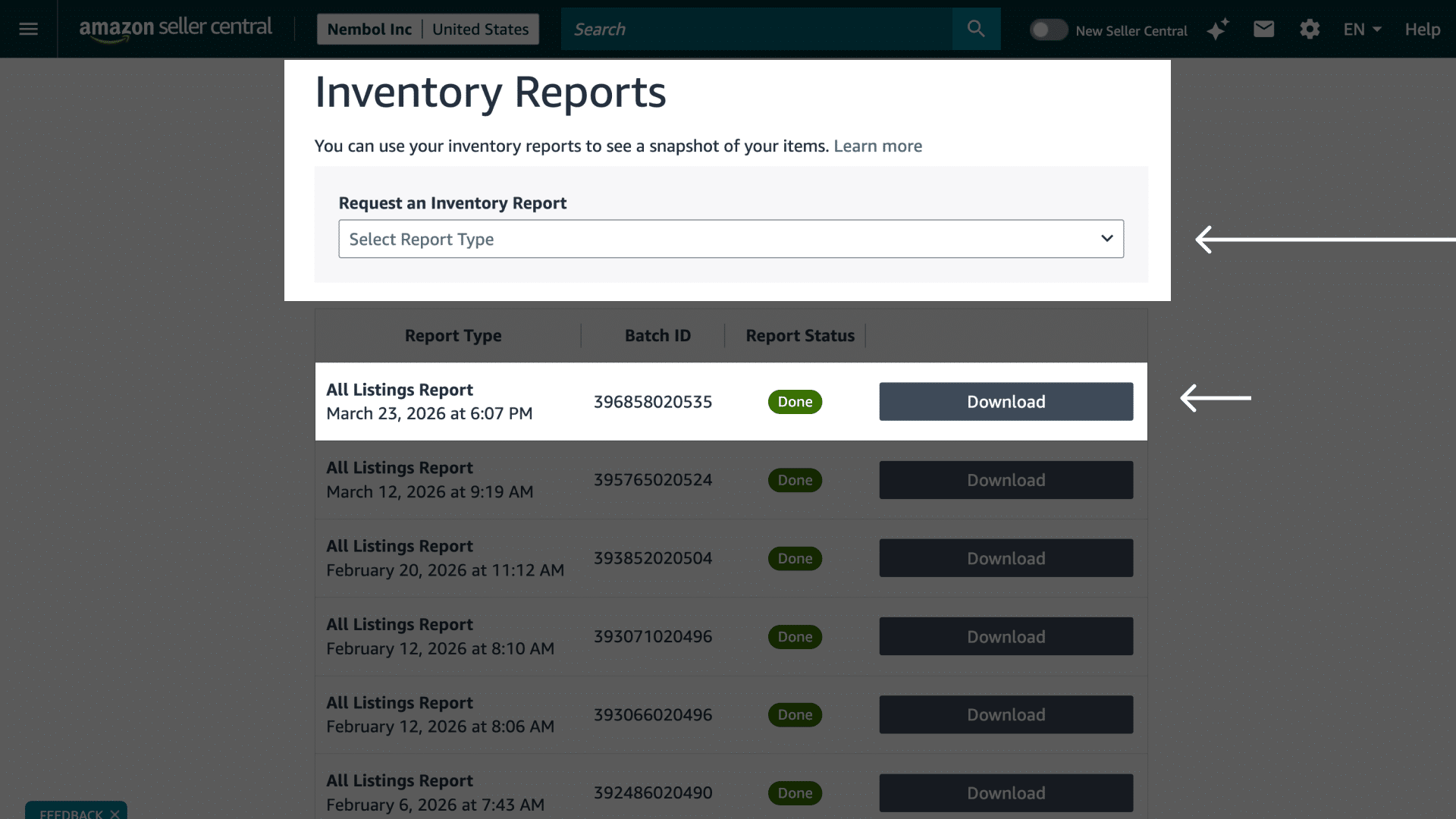 Amazon CSV export: Download data, manage listings, and connect with Nembol